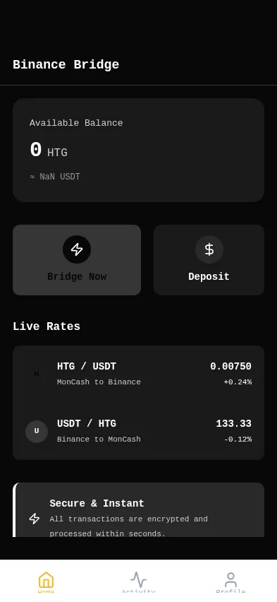 Binance MonCash Bridge