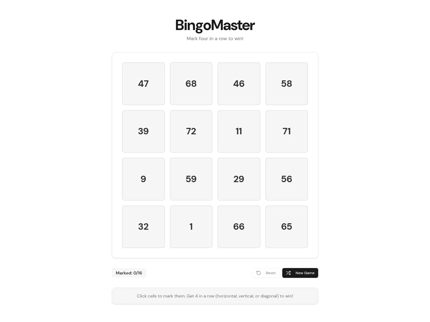 BingoMaster 4x4 App