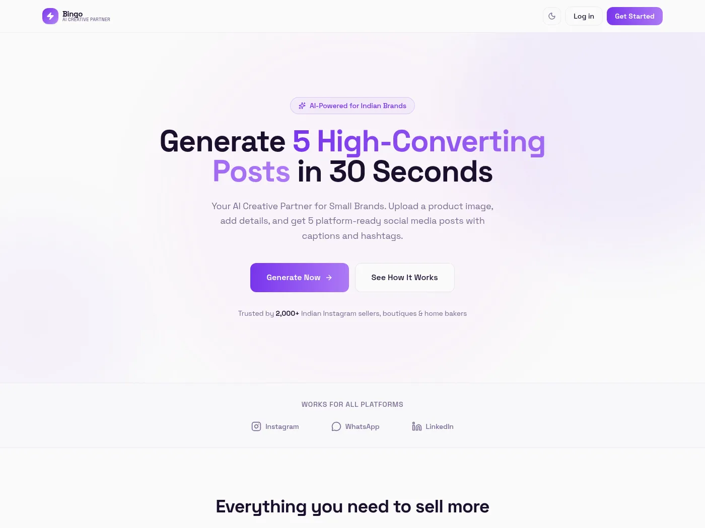 Bingo AI Creative Generator