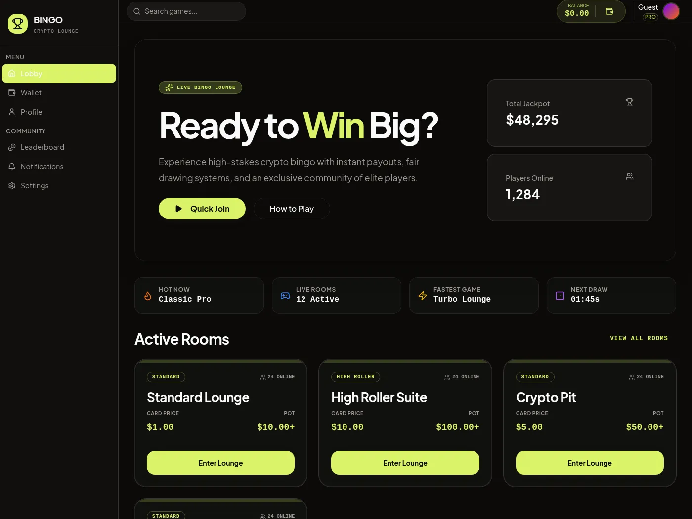 Bingo Crypto Lounge