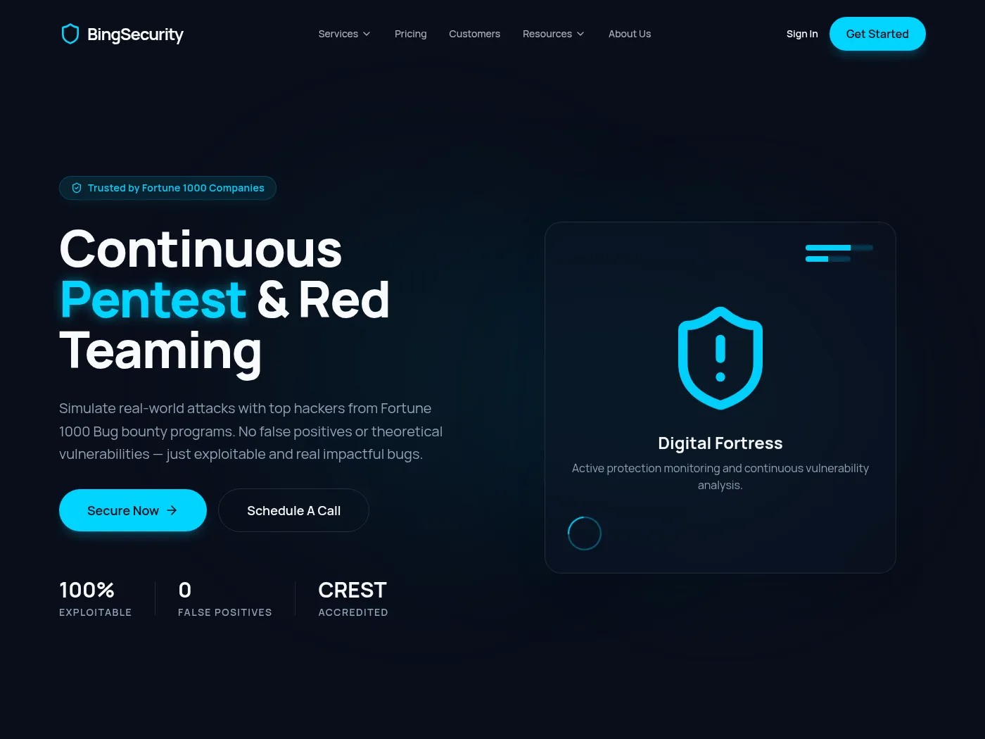 BingSecurity Landing Page
