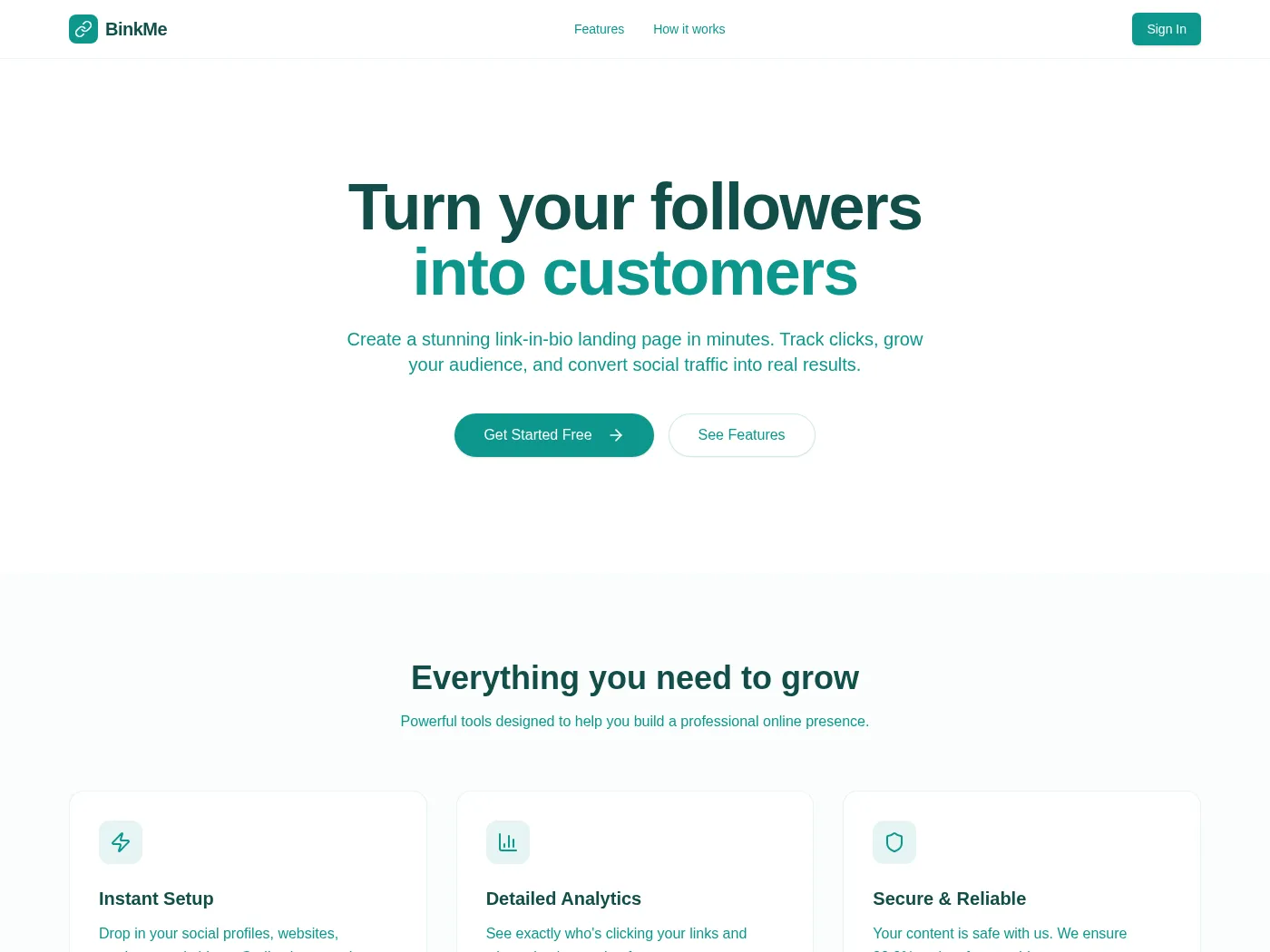 BinkMe Link Hub