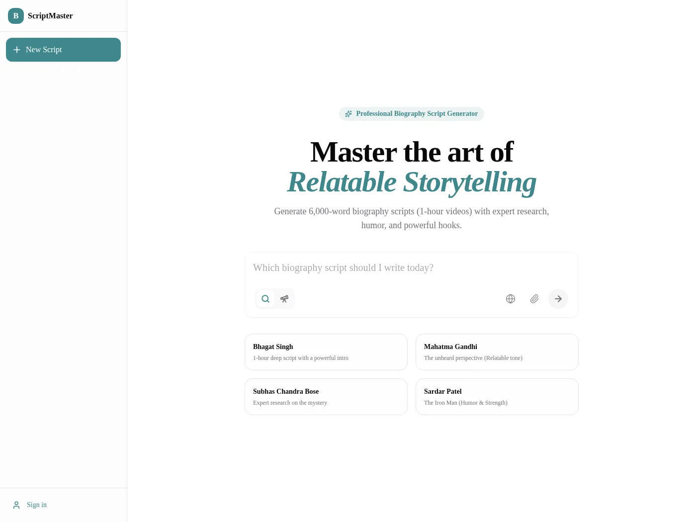 Biography ScriptMaster