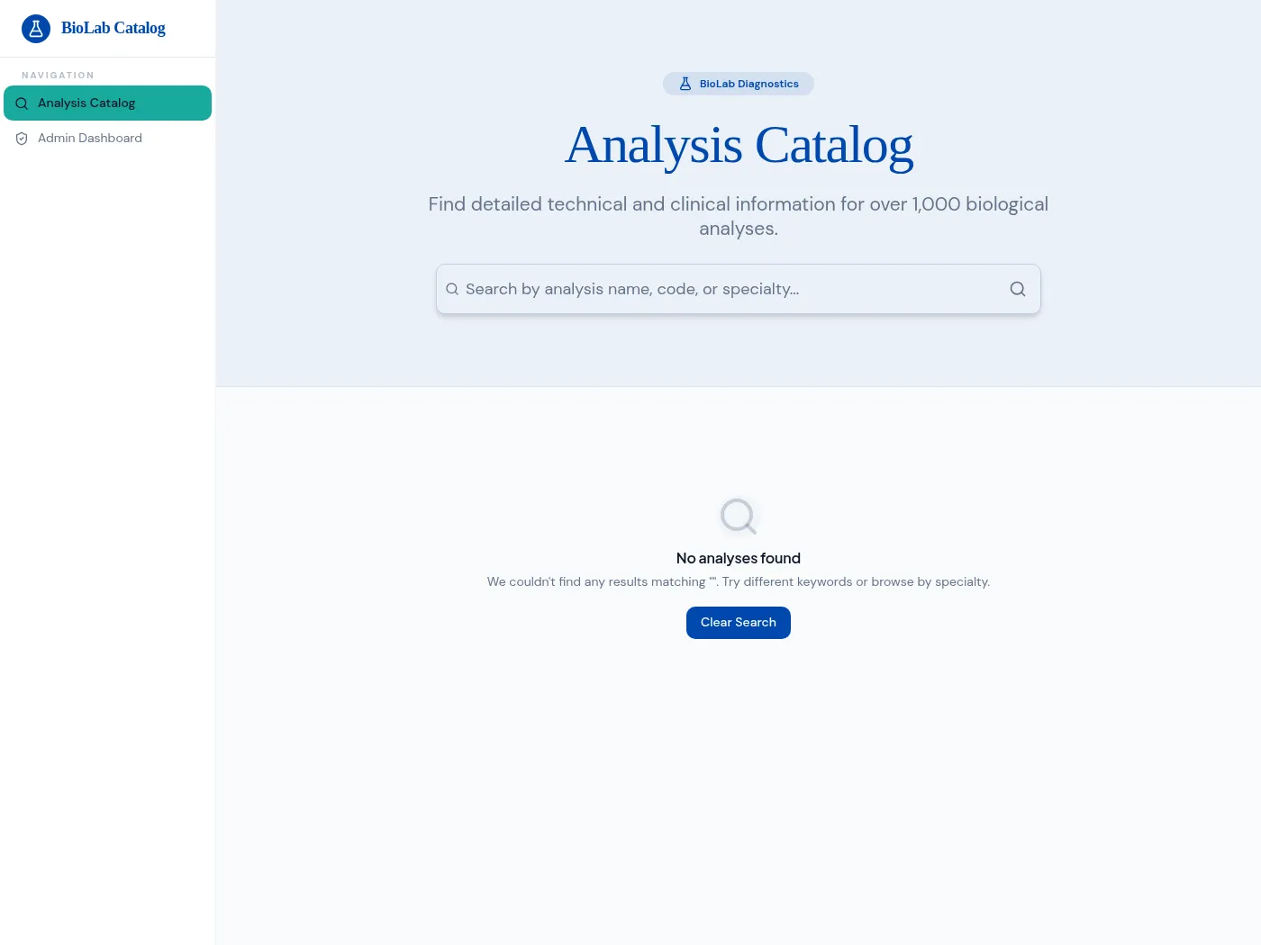 BioLab Catalog Manager