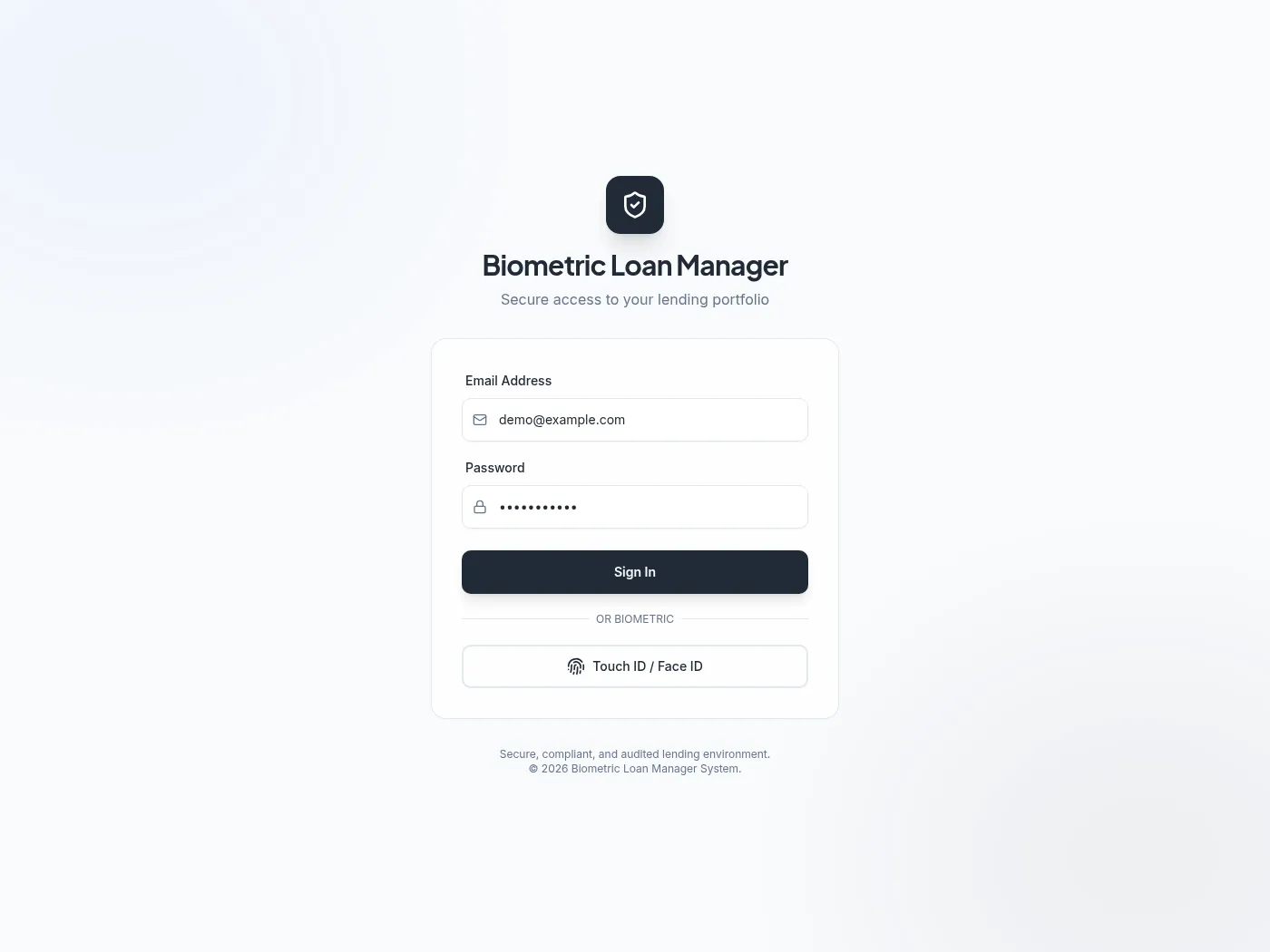Biometric Loan Manager