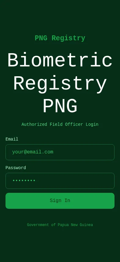 Biometric Registry PNG