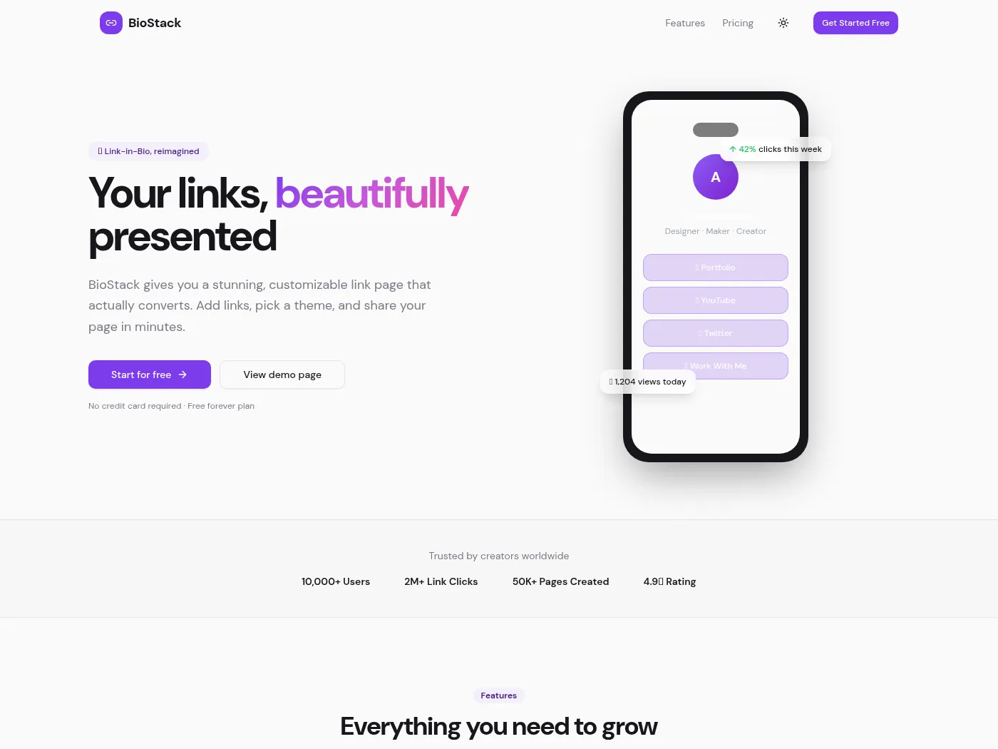 BioStack Link-in-Bio Builder