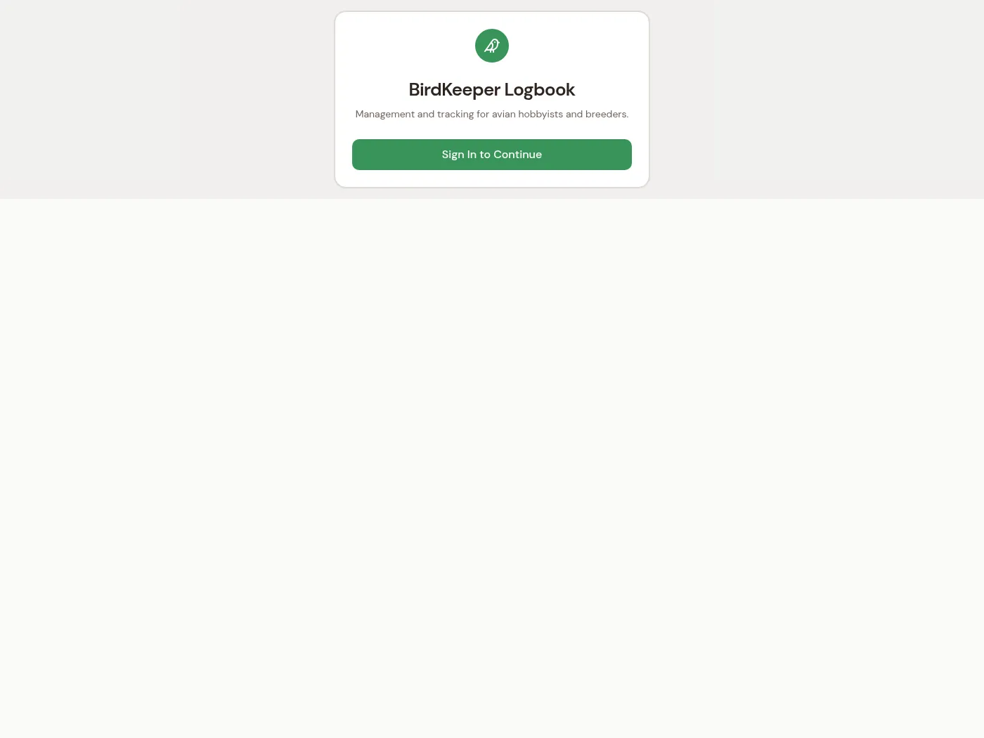 BirdKeeper Logbook