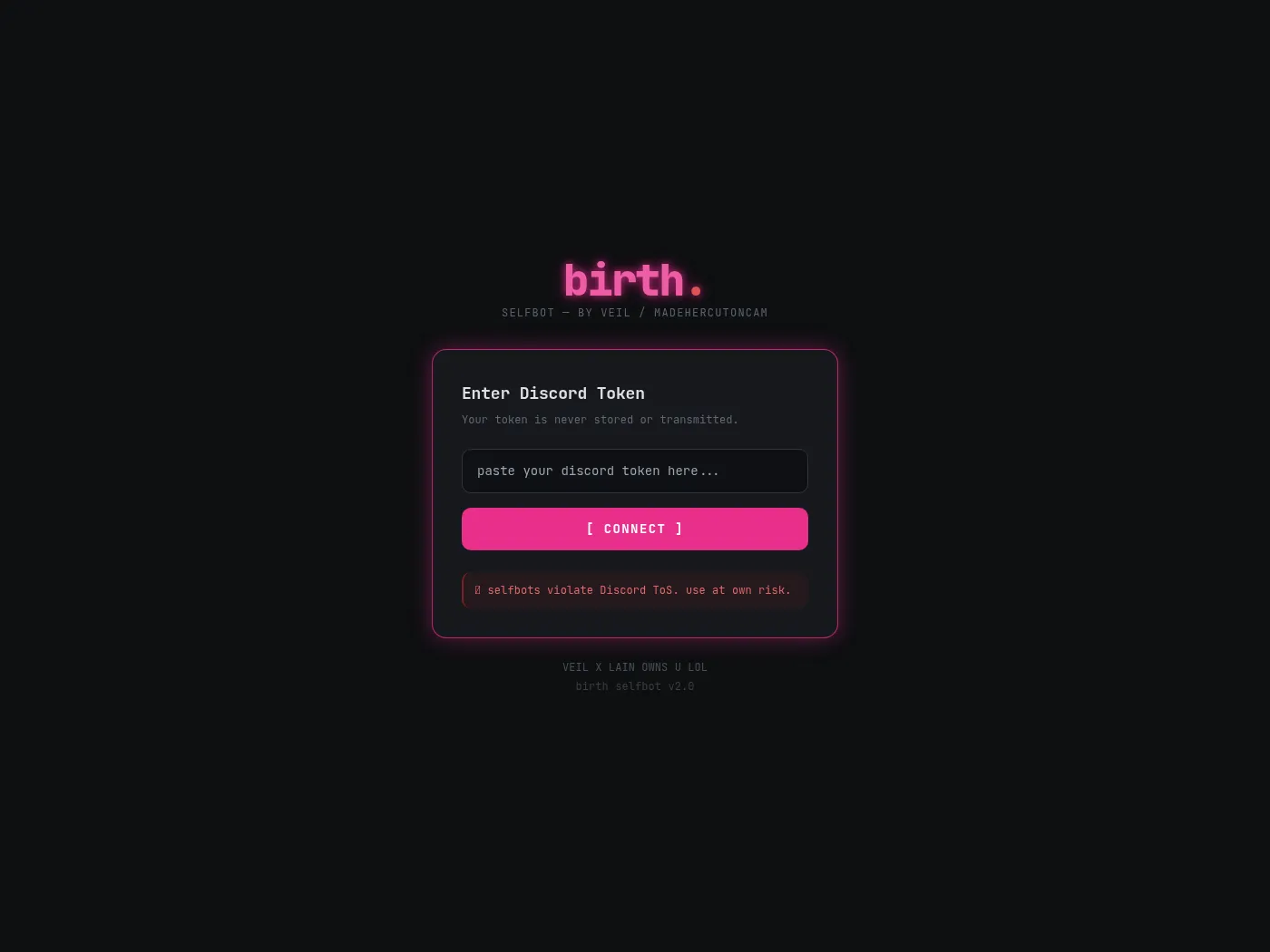 Birth Selfbot