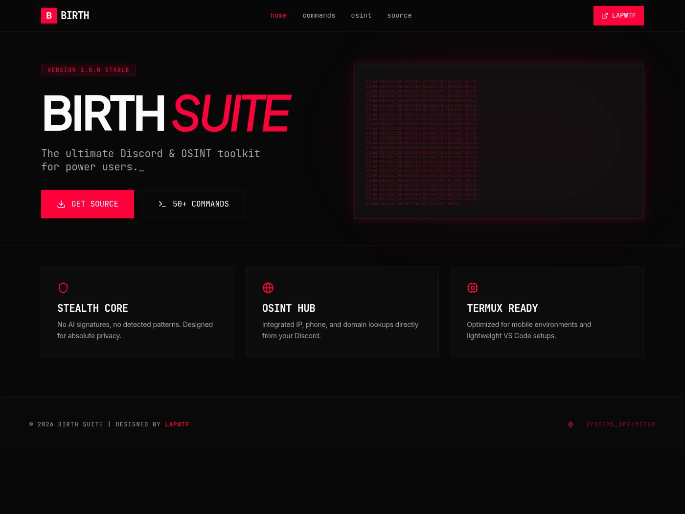 BIRTH Discord & OSINT Selfbot