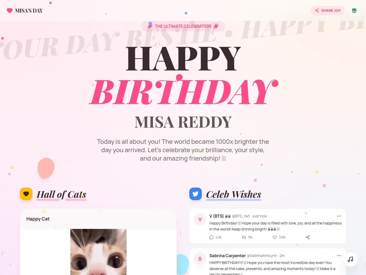 Birthday Wishes Hall