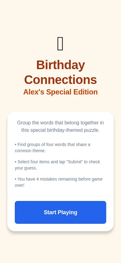 Birthday Group Game
