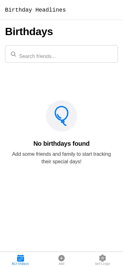 Birthday Headlines App