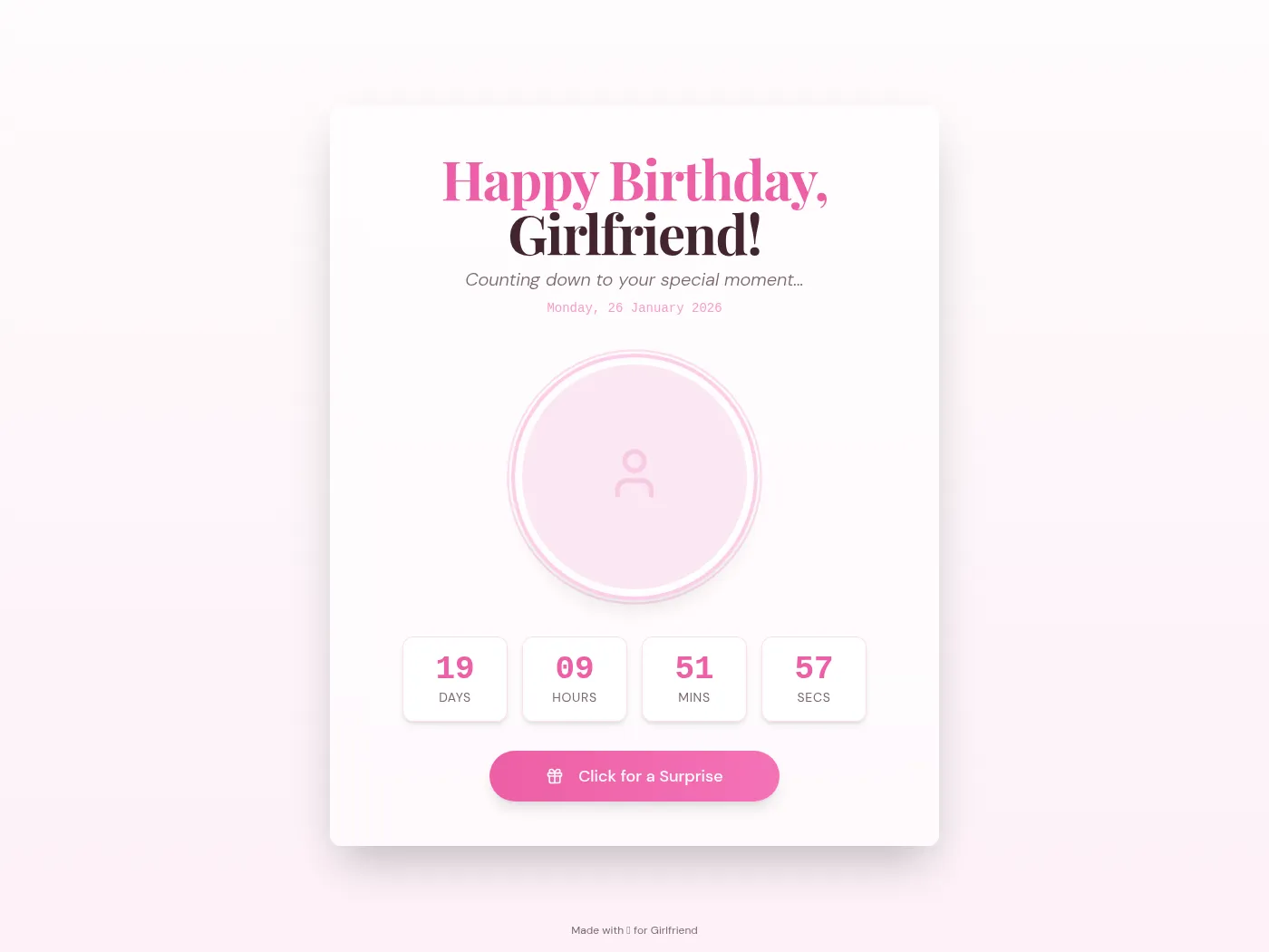 Birthday Surprise Site