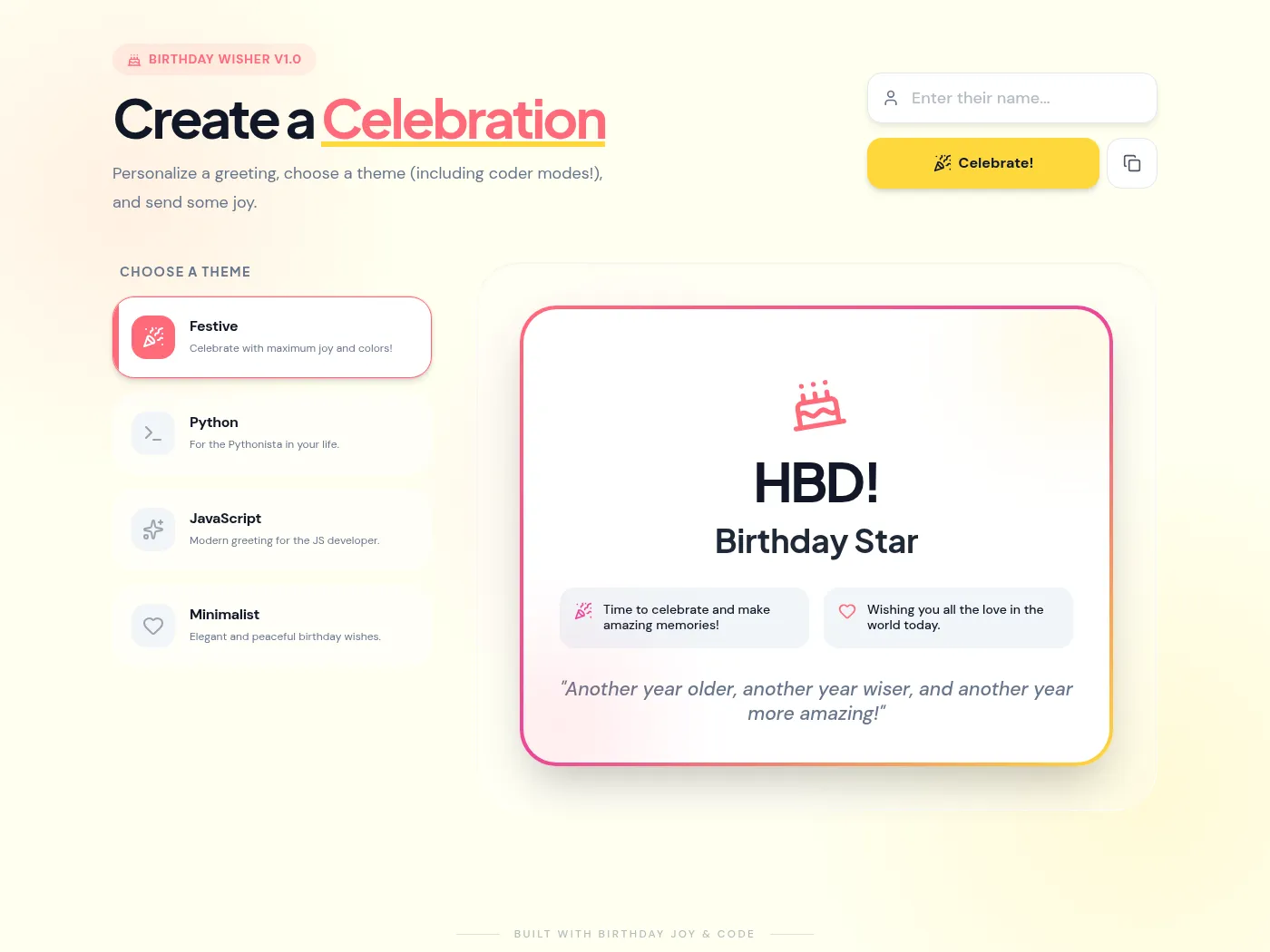Birthday Wisher Web