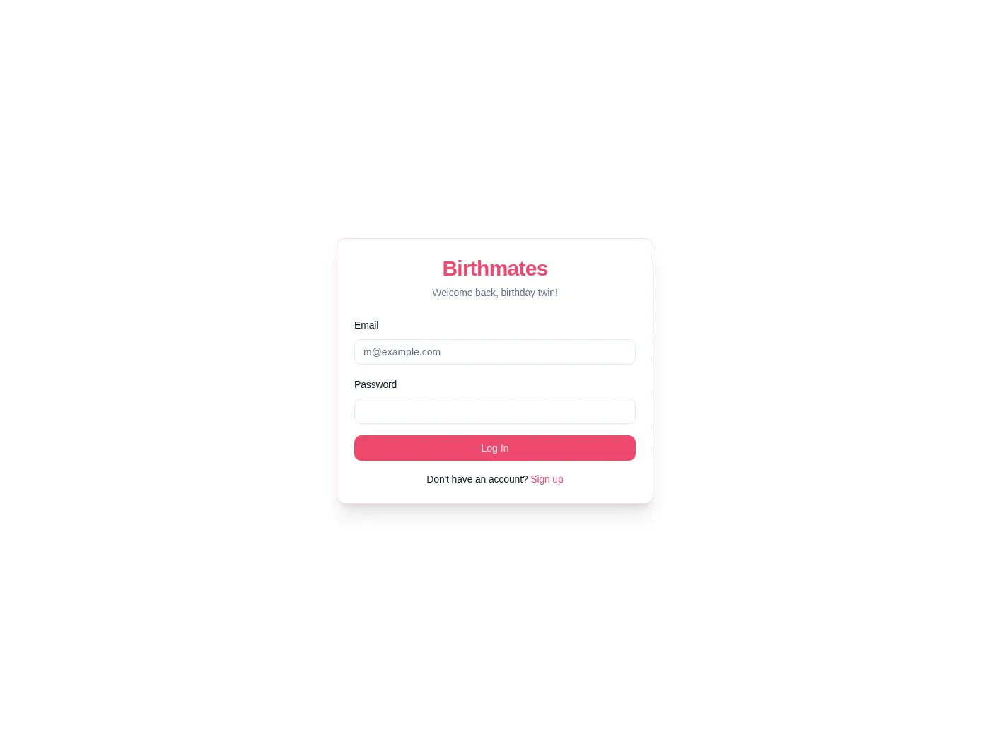 Birthmates Social Platform