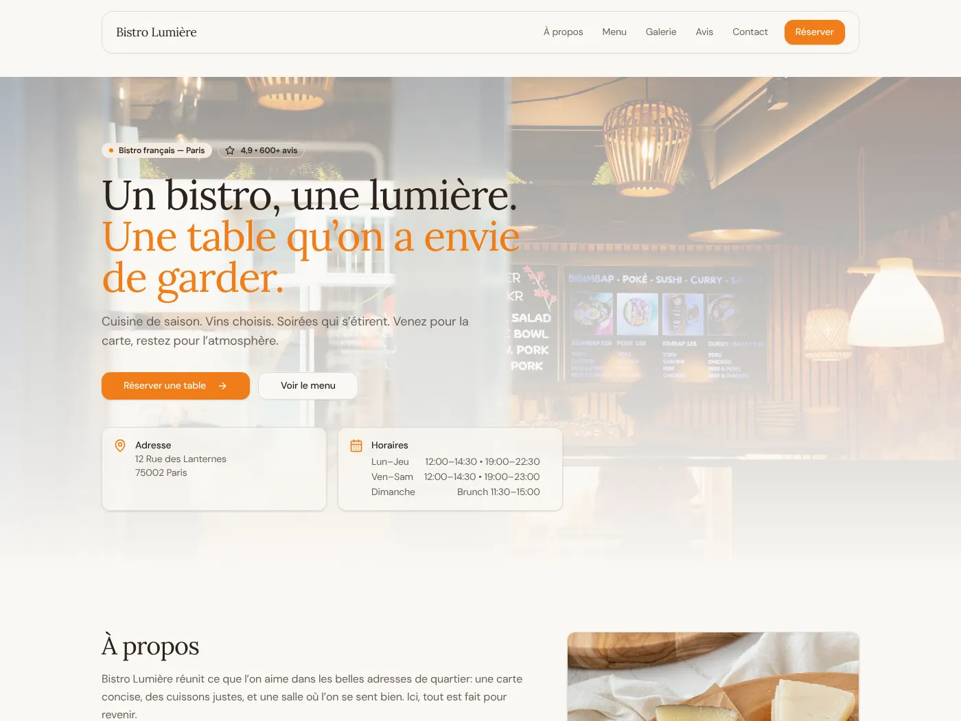 Bistro Lumière Showcase
