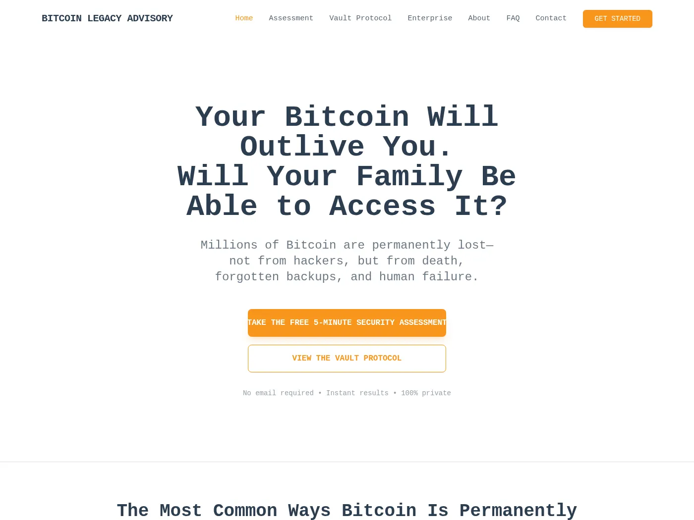 Bitcoin Legacy Advisory Site