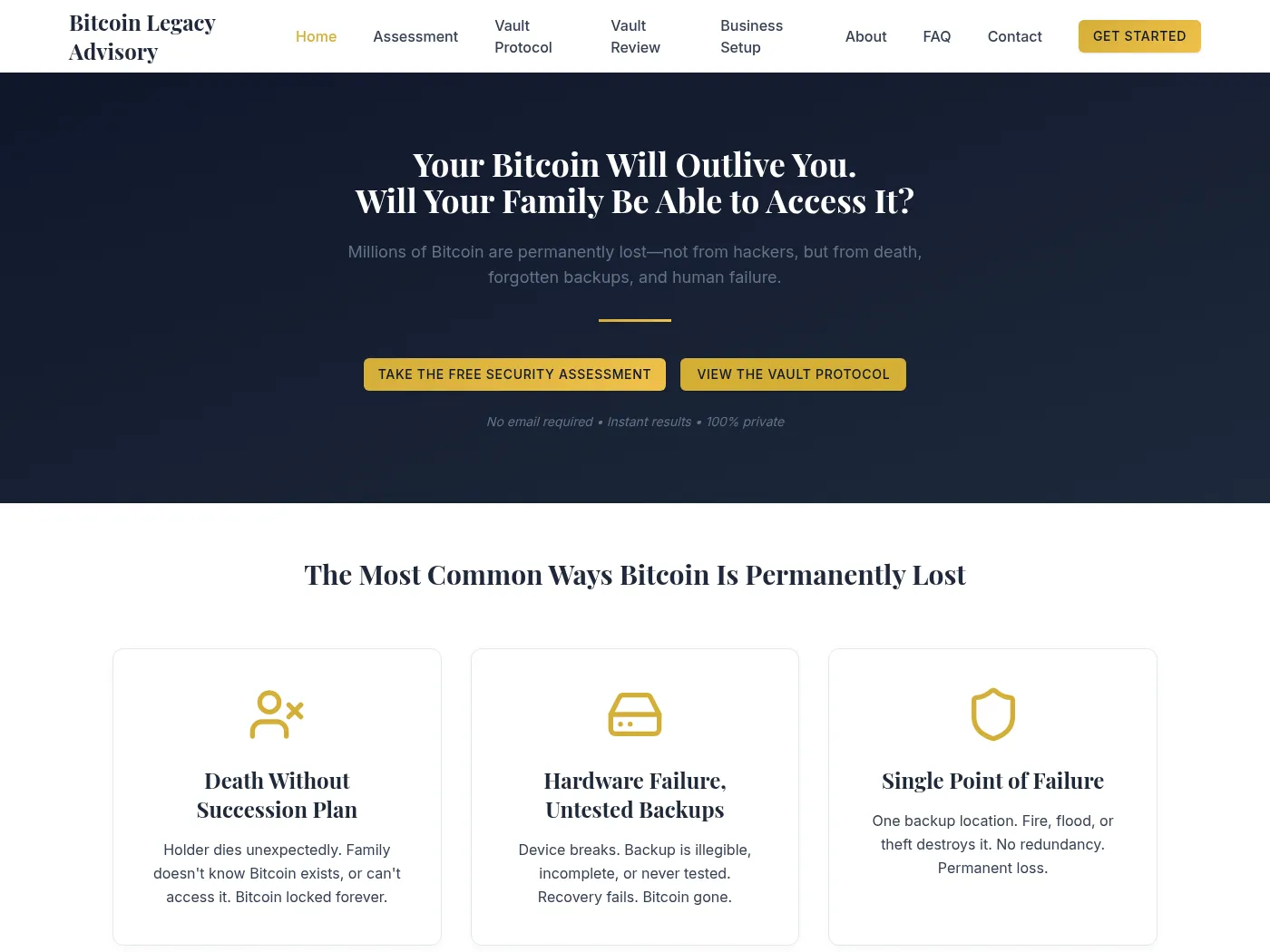 Bitcoin Legacy Advisory Site