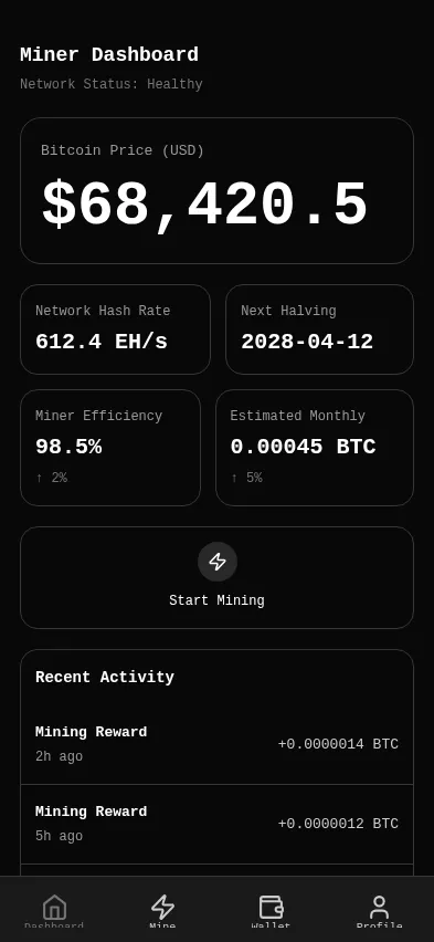 Bitcoin Miner App