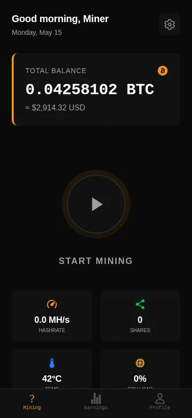 Bitcoin Miner App