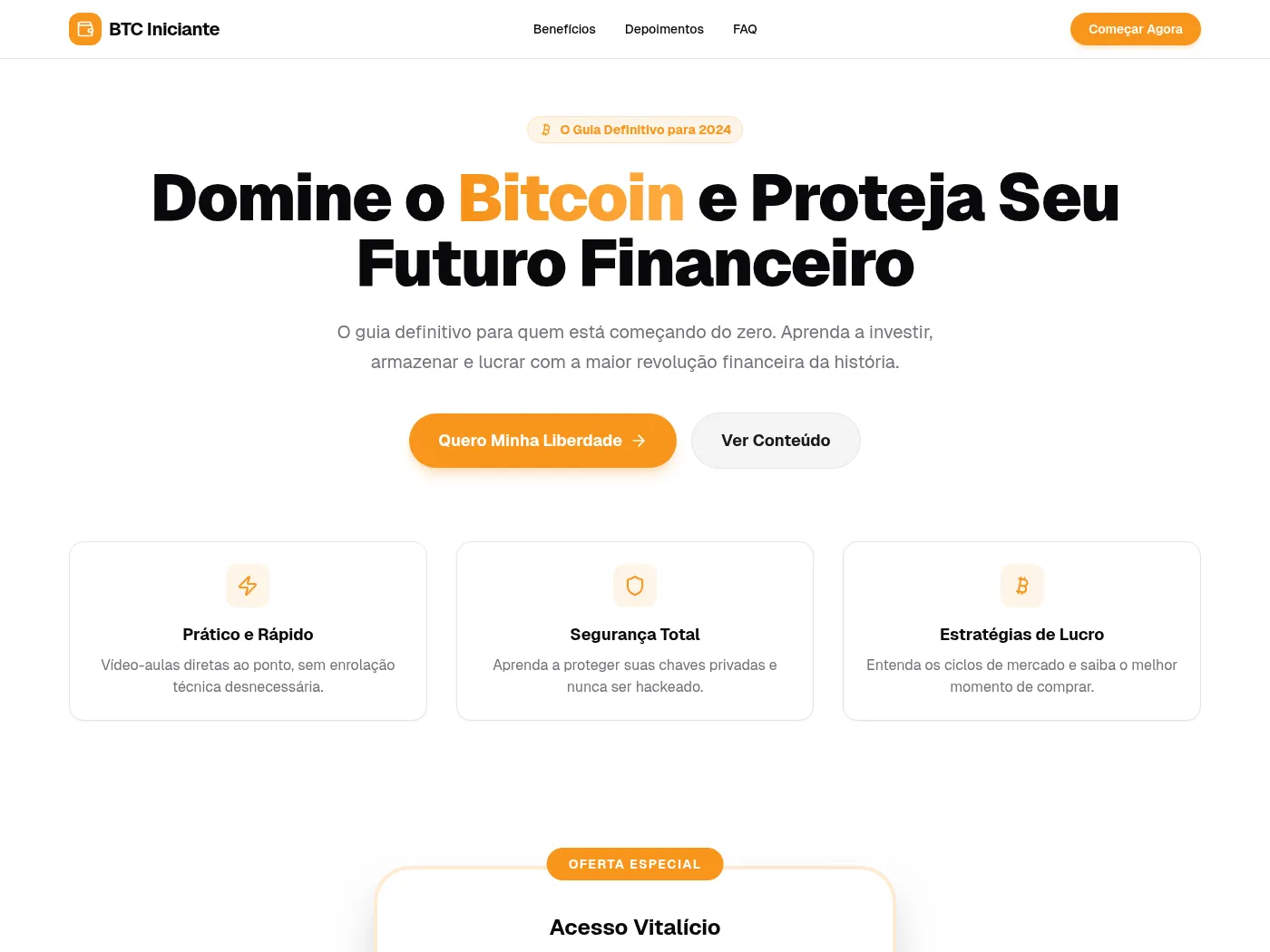 Bitcoin Course Sales Page