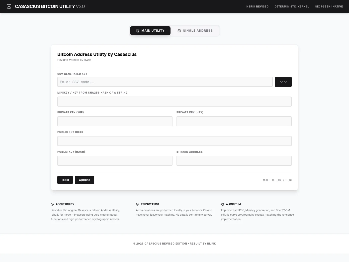 Bitcoin SSV Address Utility