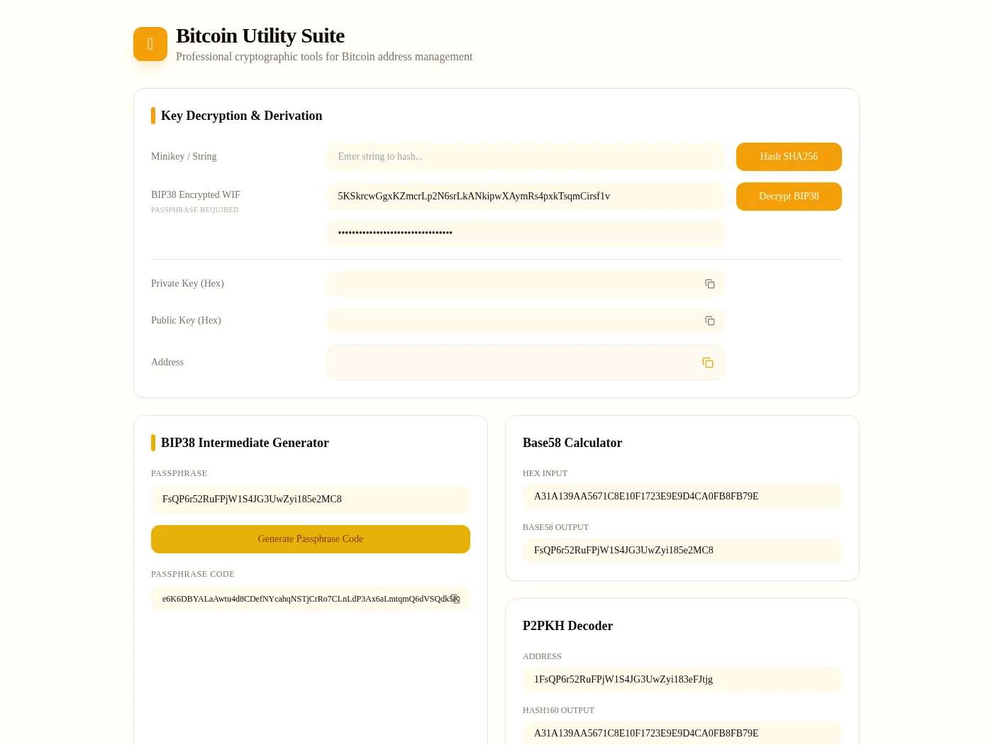 Bitcoin Utility Suite