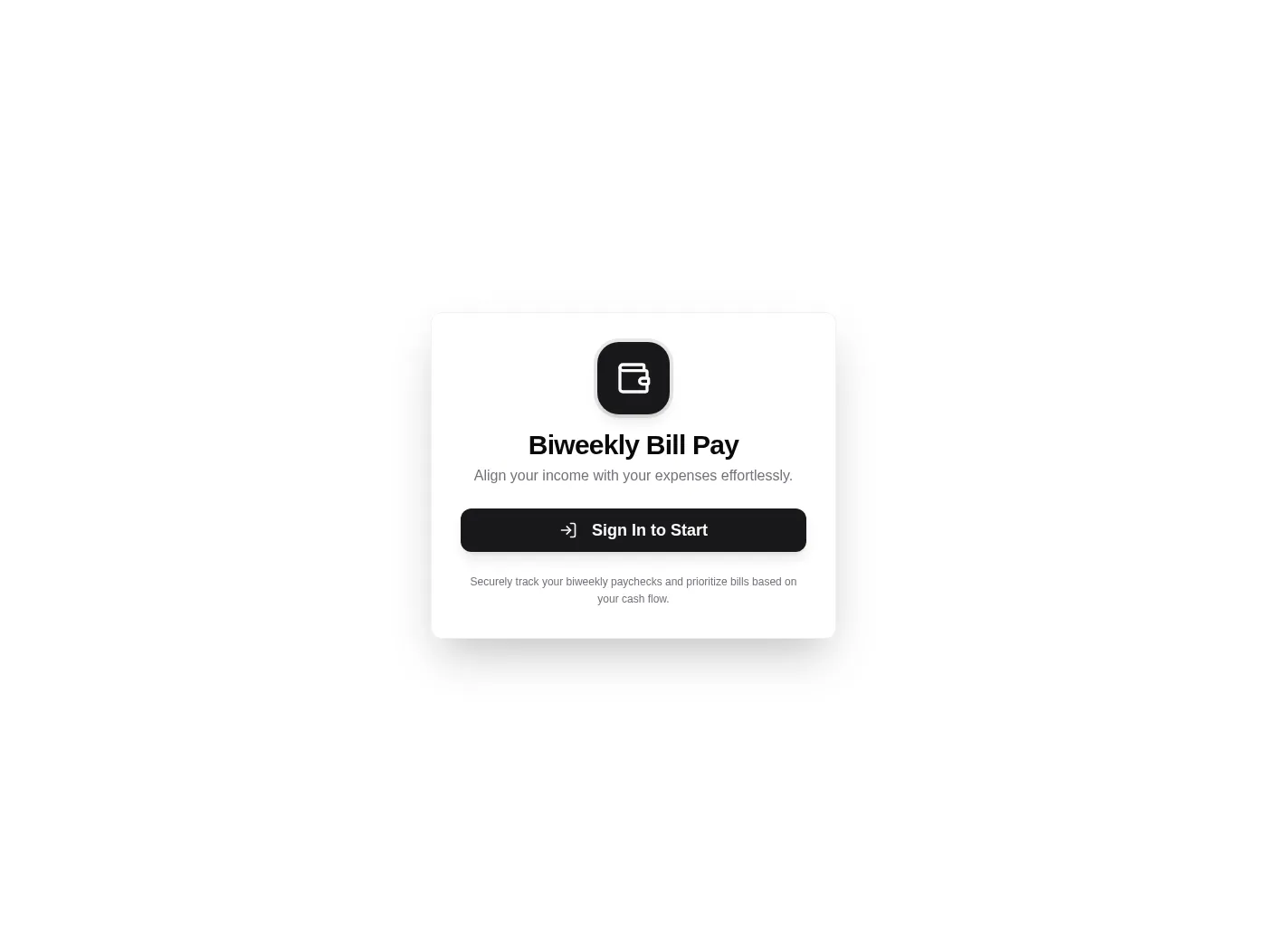 Biweekly Bill Scheduler