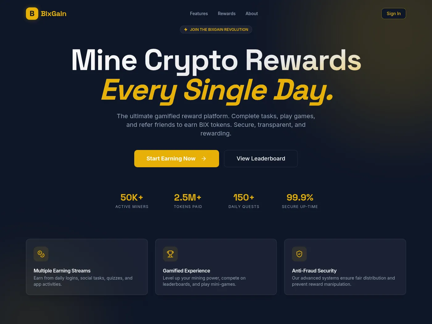 BixGain Rewards Platform