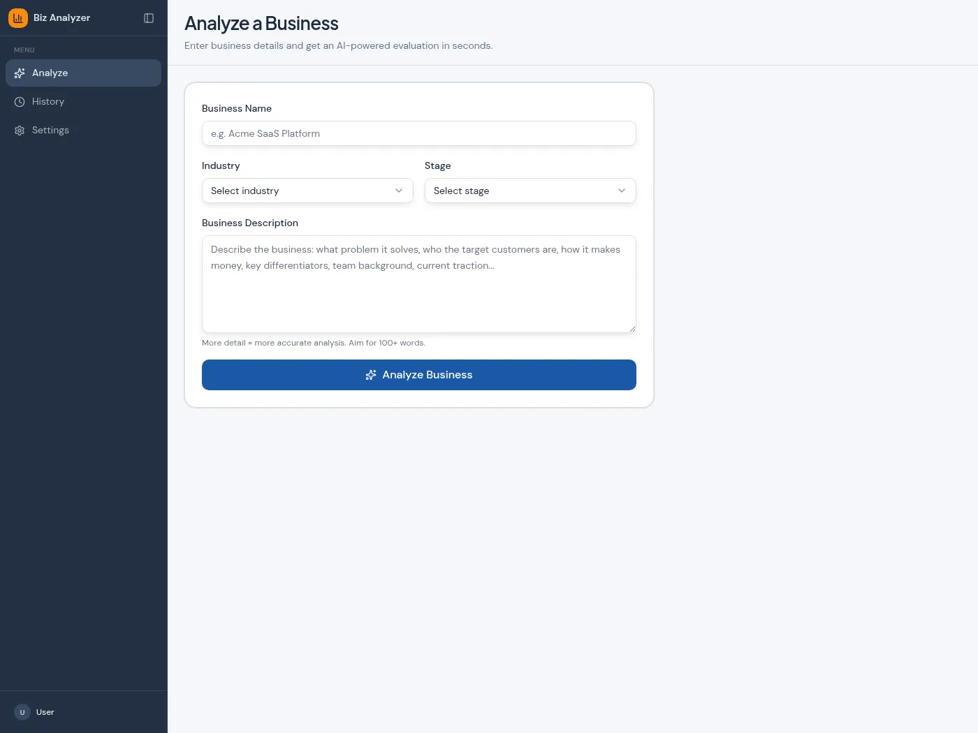 Biz Analyzer App