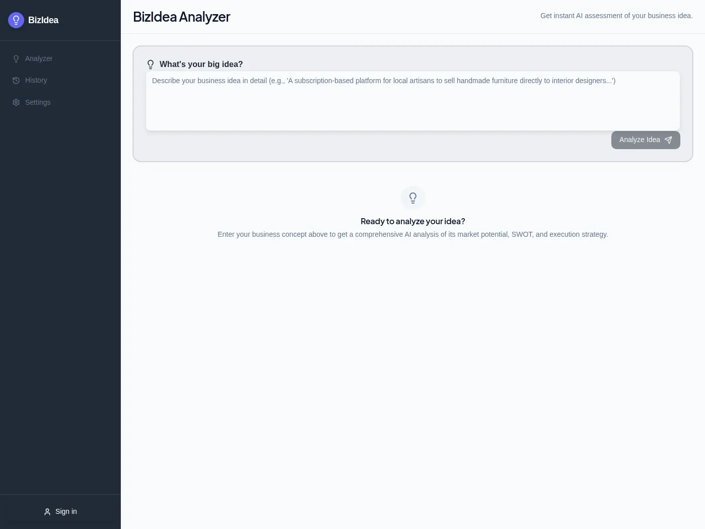 BizIdea Analyzer