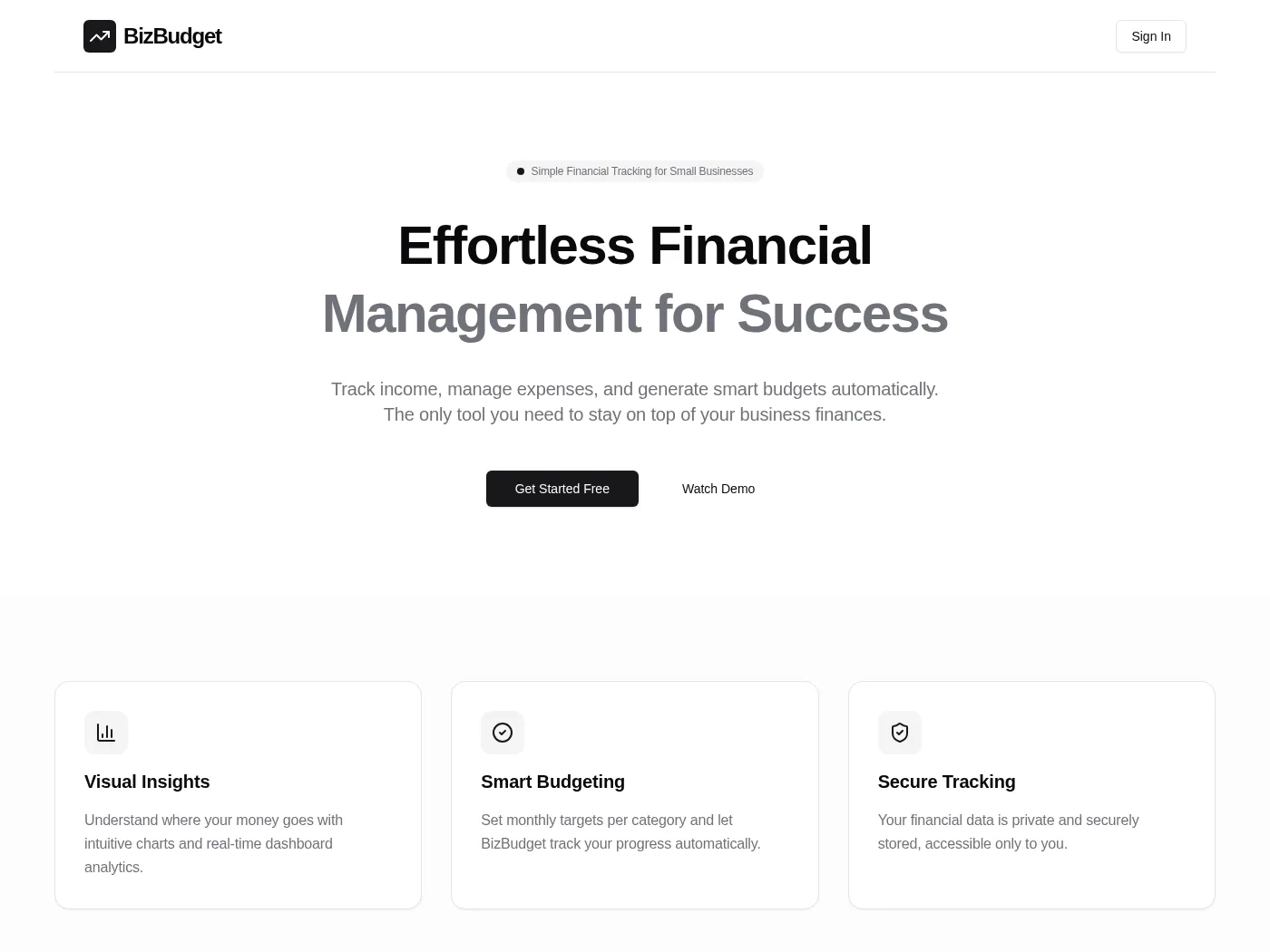 BizBudget Tracker