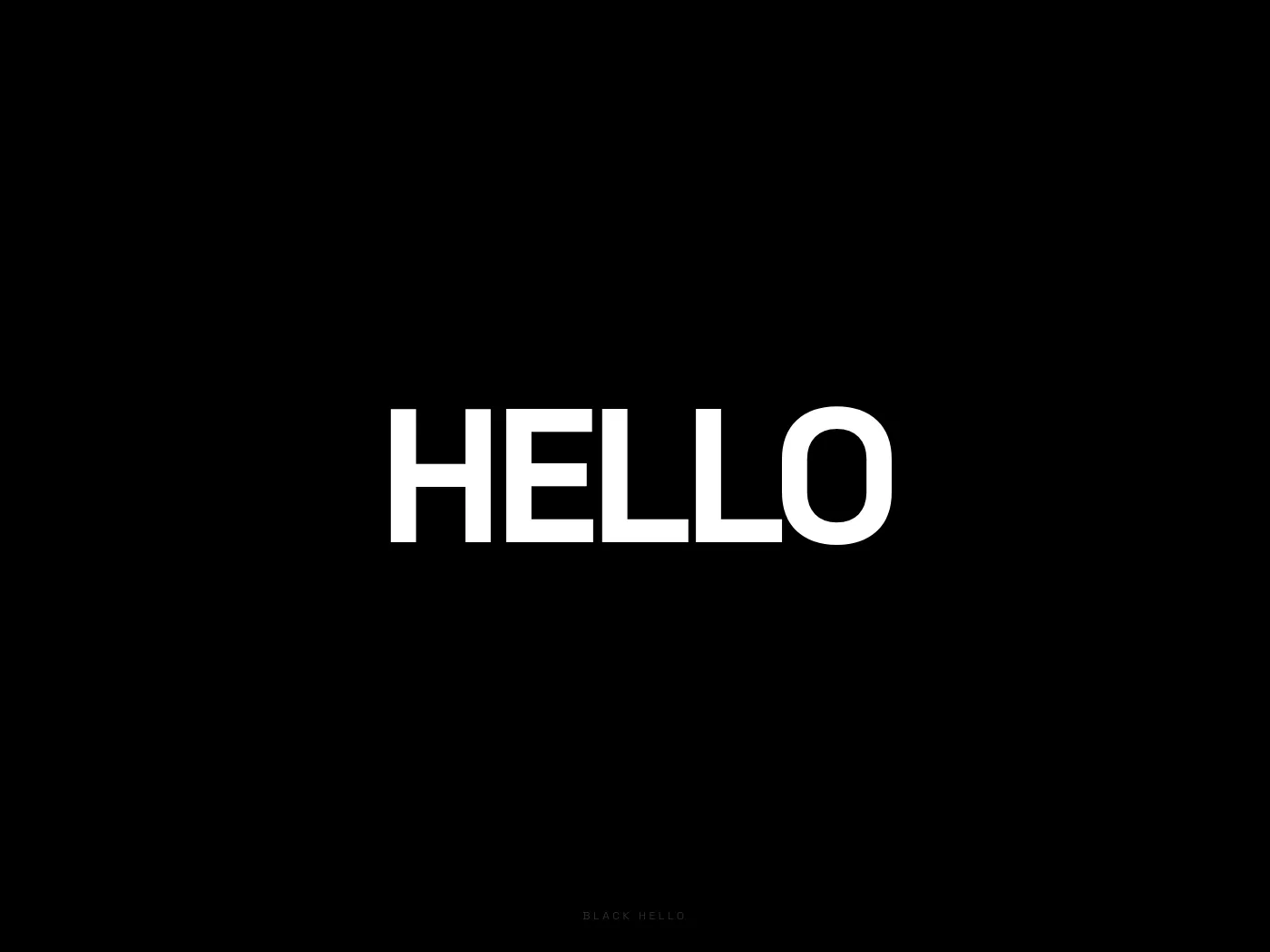 Black Hello Website