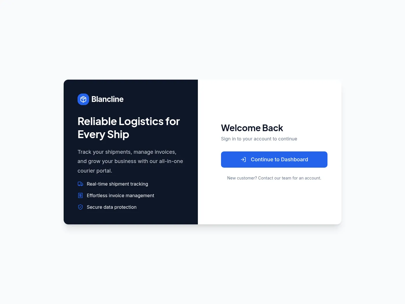 Blancline Courier Portal