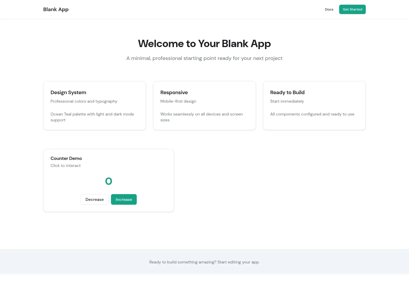 Blank App Starter