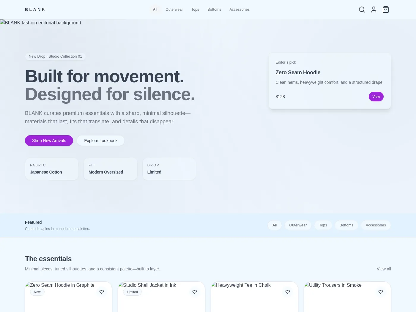 BLANK Fashion Site