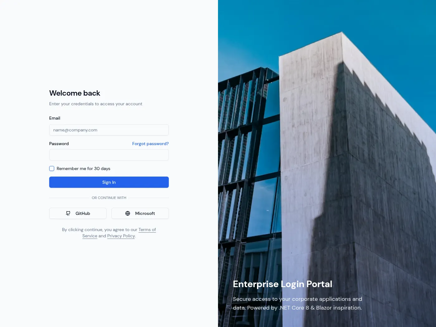 Blazor Login Portal