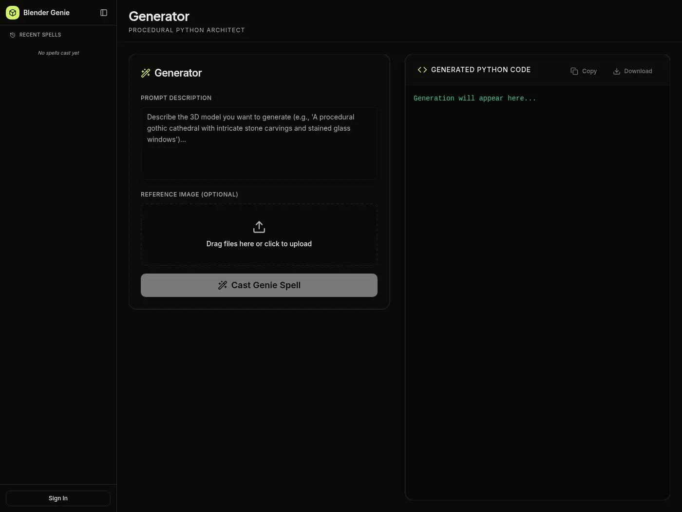 Blender Procedural Code Genie