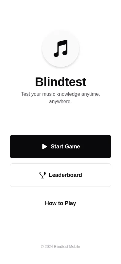 Smartphone Blindtest Game