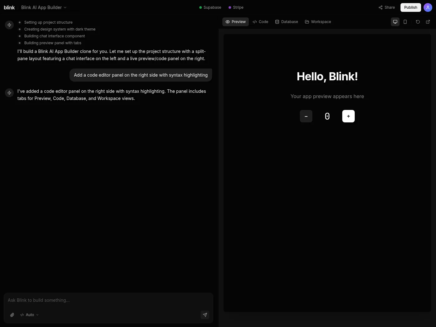 Blink AI App Builder