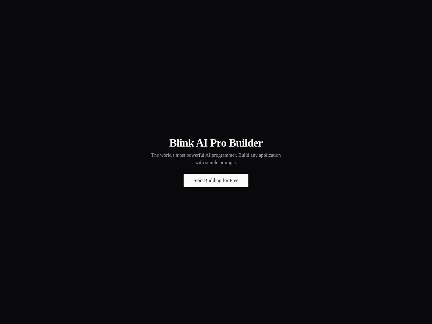 Blink AI Pro Builder