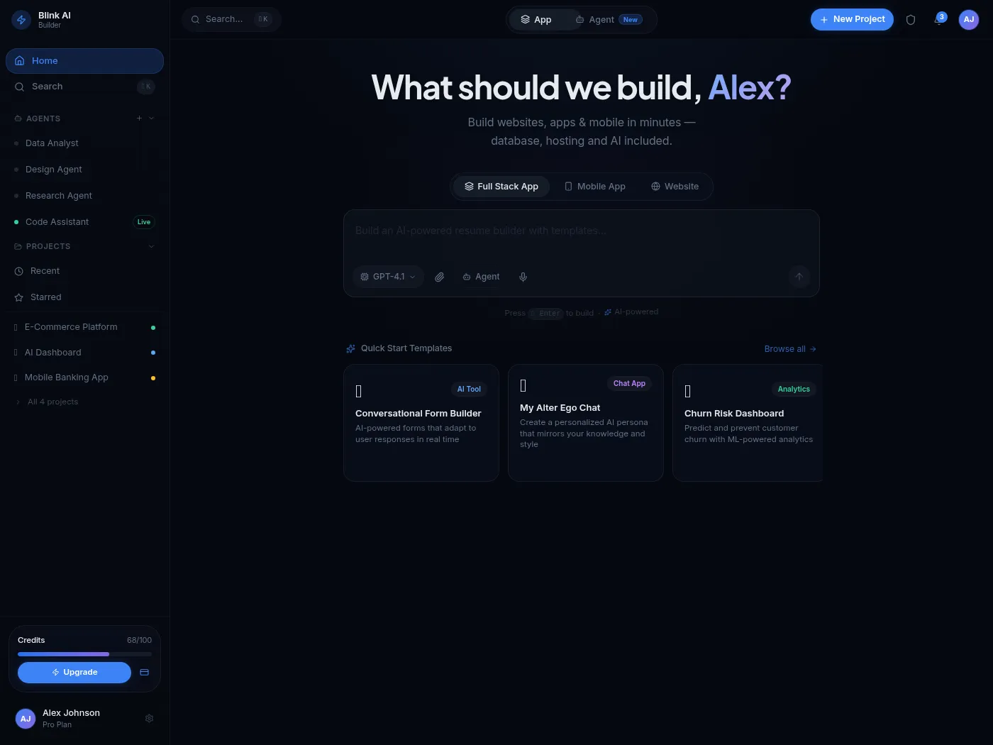Blink AI Builder UI