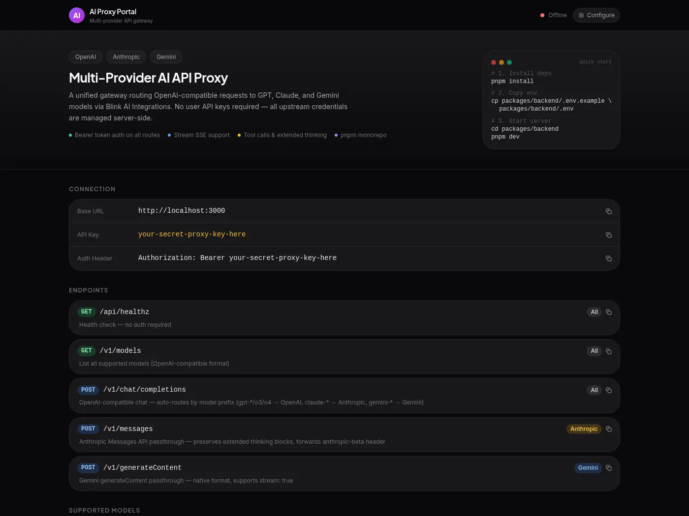 Blink AI Proxy Portal