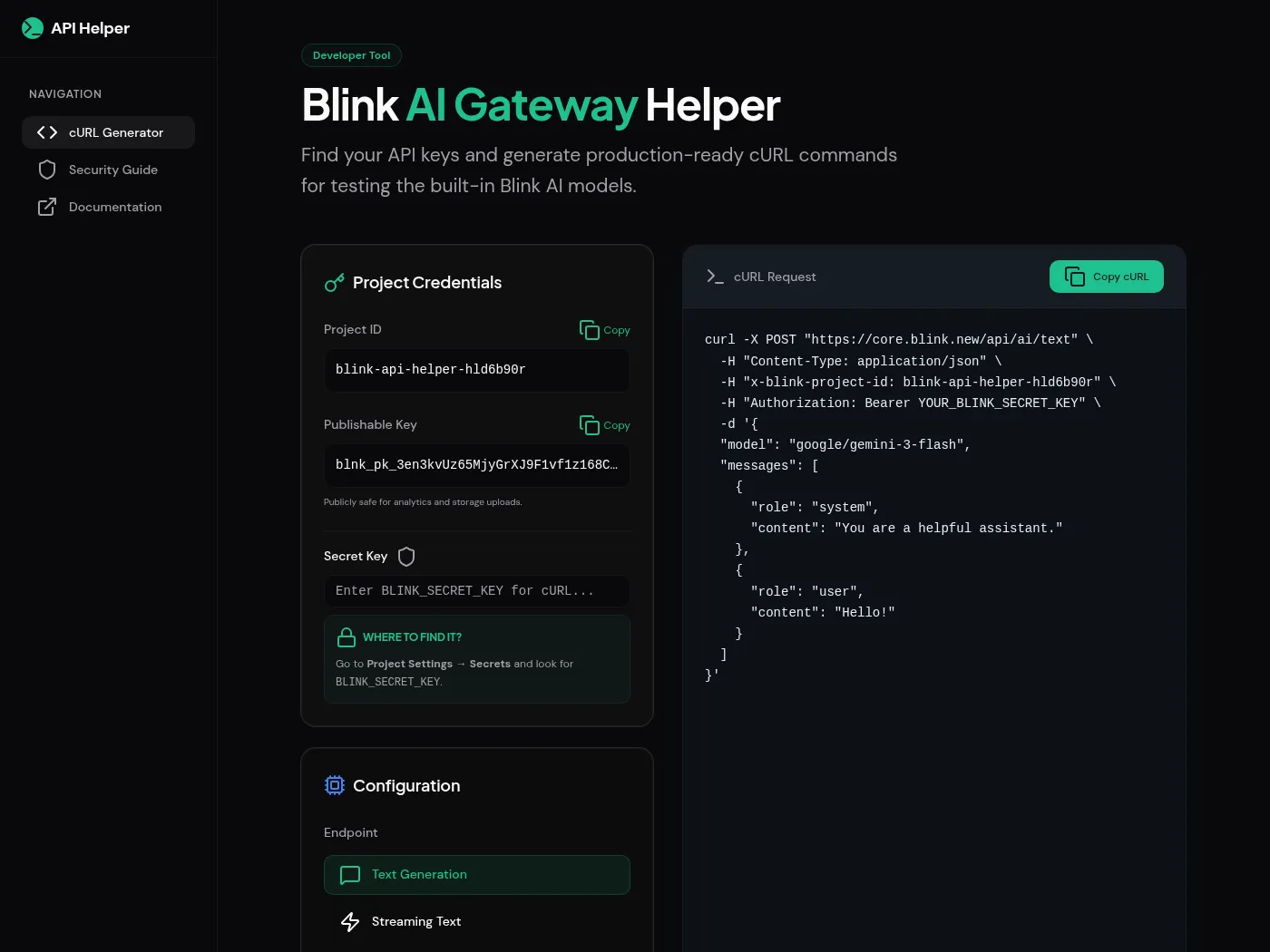 Blink AI Gateway Helper