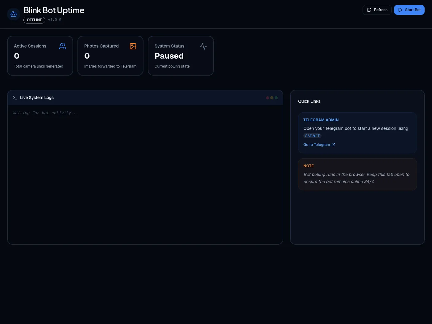 Blink Bot Uptime