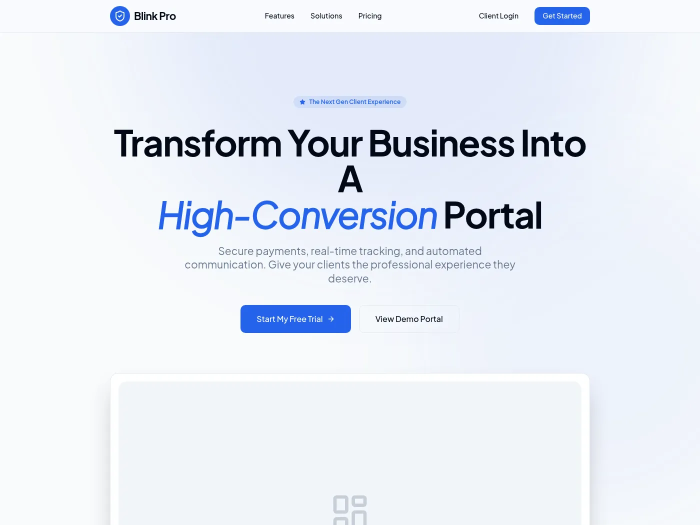 Blink Pro Client Portal