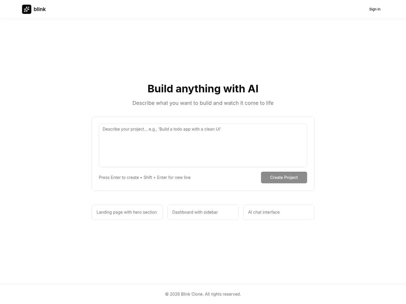 Blink Clone Web App