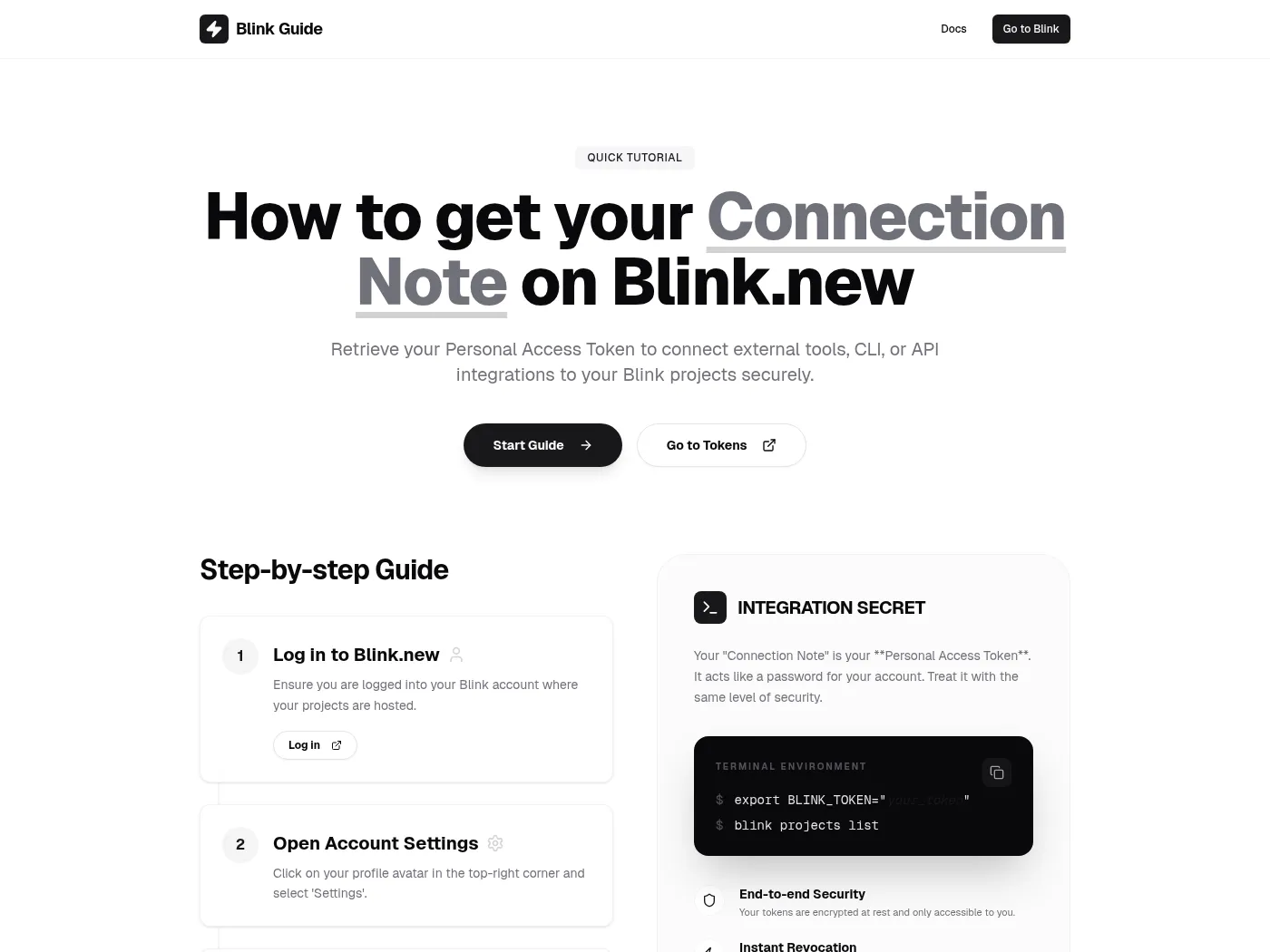Blink.new Connection Guide