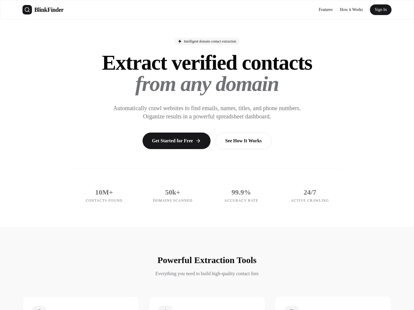 Blink Domain Contact Finder